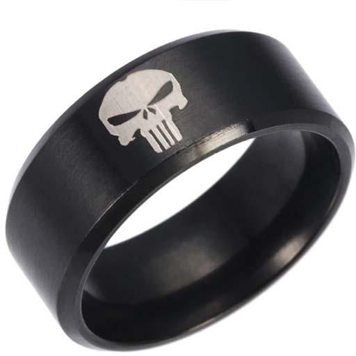Black stainless steel punisher ring – navysealslife.com